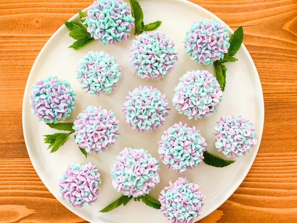 Hydrangea Cupcakes - Indecision & Cake